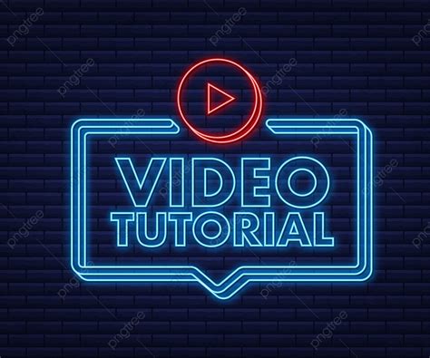 Video Tutorial Vector PNG Images Video Tutorials Neon Icon Illustration Broadcasting Play
