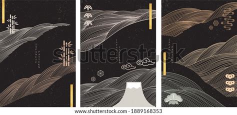Japanese Background Line Pattern Vector Abstract Stock Vector Royalty Free 1889168353