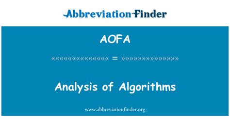 Aofa Definition Analysis Of Algorithms Abbreviation Finder