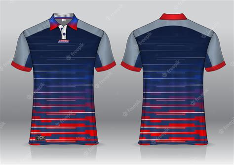 티셔츠 폴로 스포츠 디자인 유니폼 템플릿을 위한 배드민턴 저지 모형 프리미엄 벡터