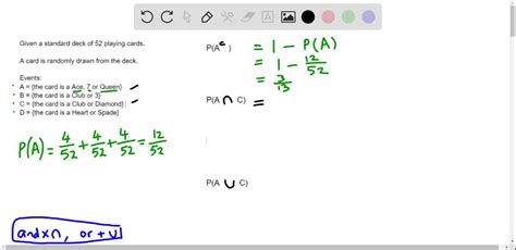 Solved Suppose You Draw One Card At Random From A Standard Deck Of 52 Cards Assume The Cards