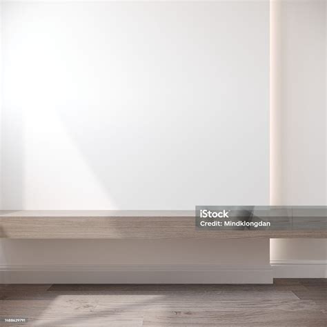 3d 렌더링은 흰 벽이 있는 낮은 선반의 빈 공간을 닫습니다 0명에 대한 스톡 사진 및 기타 이미지 0명 3차원 형태 가구 Istock