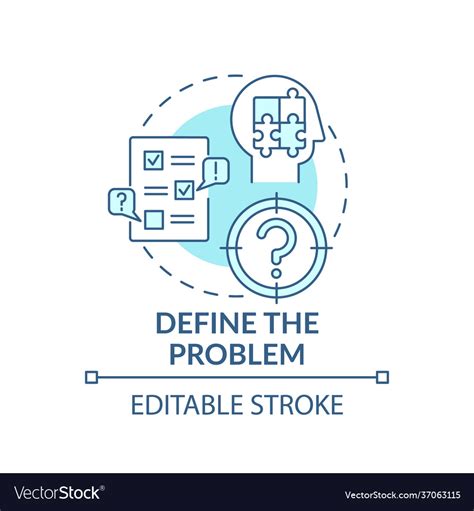 Define Problem Blue Concept Icon Royalty Free Vector Image