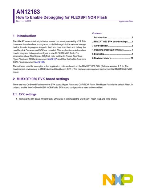 How To Enable Debugging For Flexspi Nor Flash 21 Evk Settings Pdf