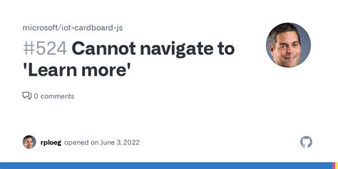 cannot navigate to learn more · issue 524 · microsoft iot cardboard