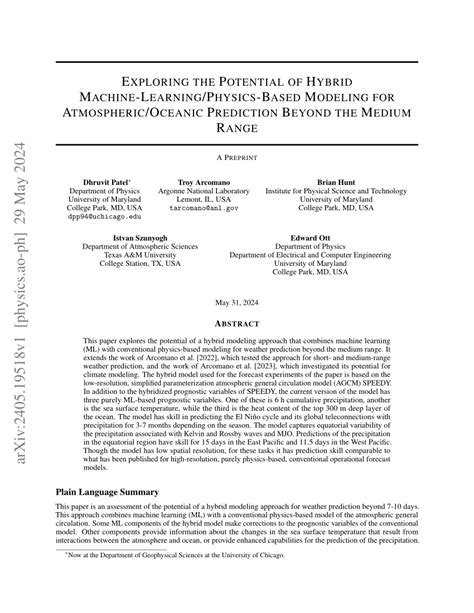 pdf exploring the potential of hybrid machine learning physics based