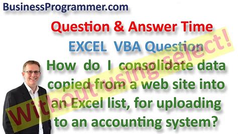 Vba Excel Consolidate Multiple Worksheets Youtube