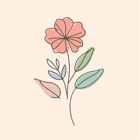 Vector One Line Art Of A Flower Premium Ai Generated Vector