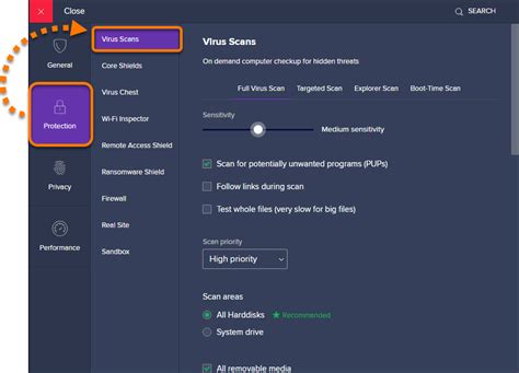 Criação de relatórios de escaneamento no Avast Antivirus Avast