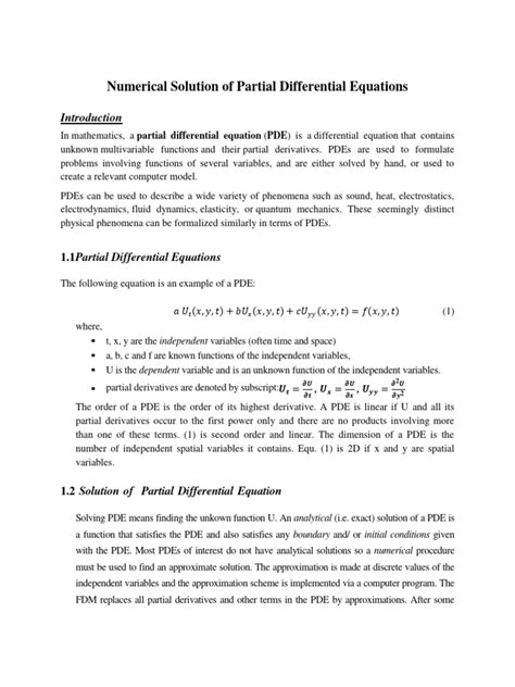 Introduction To Pde With Fd Pdf Partial Differential Equation