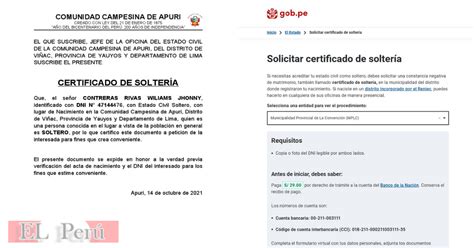 Cómo Obtener El Certificado De Soltería En Perú Guía Completa