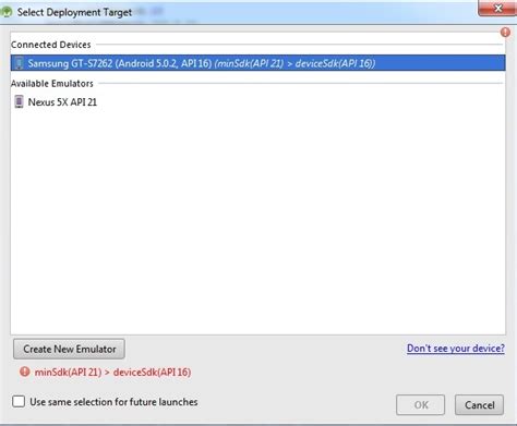 Samsung Mobile Android Device API Level Does Not Match Version Stack Overflow