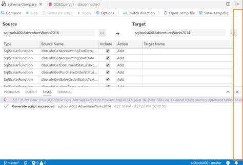Schema Compare Scrolling Doesnt Allow Showing Text Compare Controls