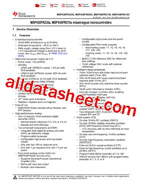 MSP430FR2355 Datasheet PDF Texas Instruments
