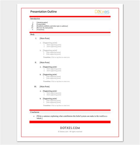 Presentation Outline Template 19 Formats For Ppt Word And Pdf