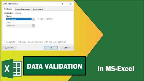 Excel Data Validation And Drop Down Lists Youtube