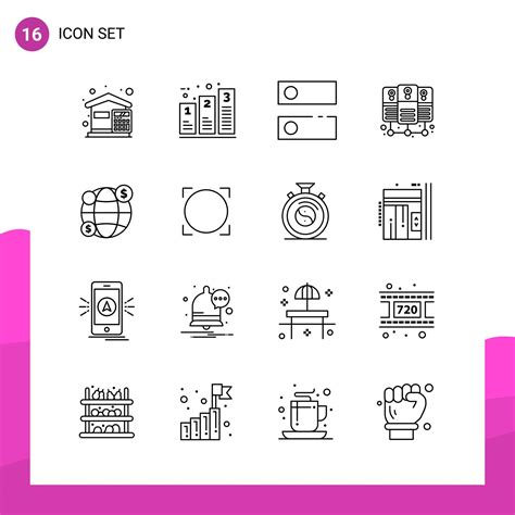Outline Icon Set Pack Of 16 Line Icons Isolated On White Background For Responsive Website