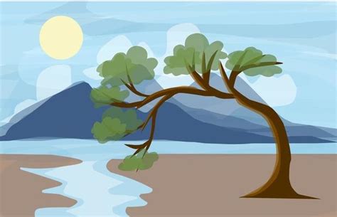 Tree By Water Vector Art Icons And Graphics For Free Download