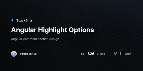 Angular Highlight Options StackBlitz