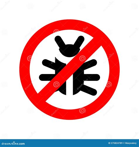 Stop Beetle Sign Red Prohibition Sign Stock Vector Illustration Of Control Caution 275824789