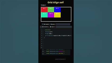 Css Grid Align Self In Css Tutorjoes Tamil Coding Css Youtube