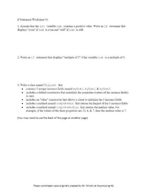 Worksheets 1 4 Java Pdf