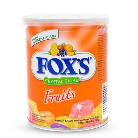Foxs Crystal Clear Fruits Flavored Candy Tin 180g Bd