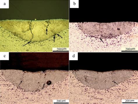 The Cross Section Microstructures Of Two Laser Spot Welds Created Using