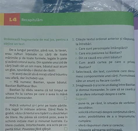 2. Selectează, din text, cuvintele care denumesc componentele unei ...