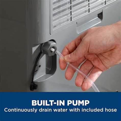 Ge 50 Pint 2 Speed Dehumidifier With Built In Pump Energy Star For Rooms 3001 Sq Ft Gray