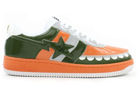 A Bathing Ape Bape Sta Low Kaws Chompers Orange Green Mens Fs 029
