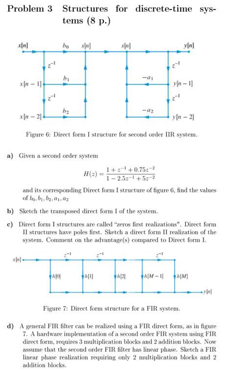 Solved Problem 3 Structures For Discrete Time Sys Tems 8 Chegg Com