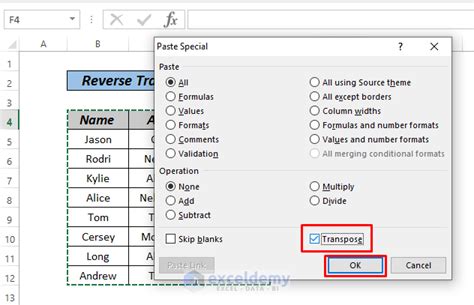 How To Reverse Transpose In Excel 3 Methods ExcelDemy
