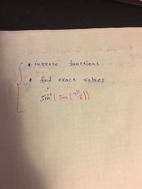 solved inverse functions find exact values sin 1 sin 7