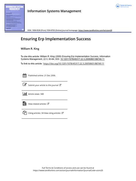 ensuring erp implementation success pdf enterprise resource