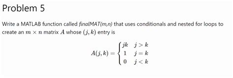 Solved Problem Write A MATLAB Function Called Chegg Com