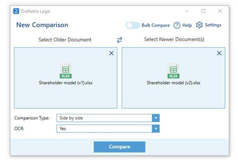 Comparing Excel Files In Draftable Legal Draftable