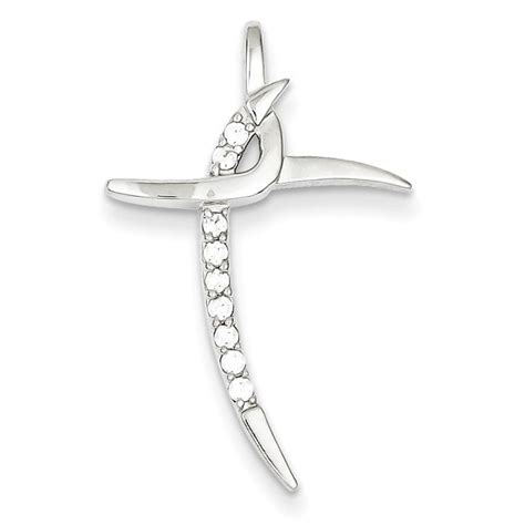 Sterling Silver Cz Cross Pendant