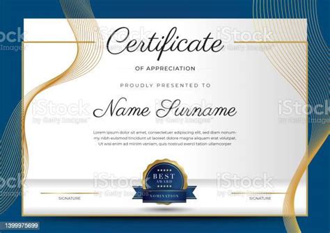 현대 파란색 인증서 템플릿 및 테두리 상 졸업장 명예 업적 졸업 및 인쇄 골동품에 대한 스톡 벡터 아트 및 기타 이미지 골동품 공란 교육 Istock