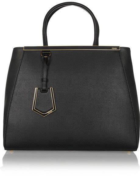 Fendi 2jours Medium Textured Leather Tote Black Fendi 2jours