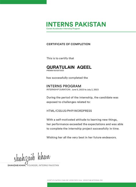 Quratulain Aqeel On Linkedin Internship Internspakistan