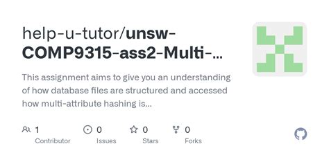 github help u tutor unsw comp9315 ass2 multi attribute linear hashed