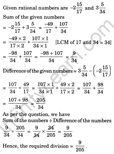 Important Questions For Cbse Class 7 Maths Chapter 9 Rational Numbers