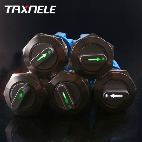 22mm Led Metal Rotary Push Button Switch 9 24V Brass 2 3 Position Selector Switch Press Button