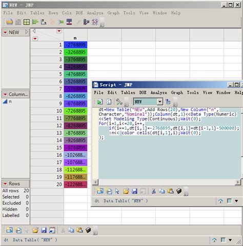 Solved How To Use Jsl To Color Local Cells By Value Jmp User Community