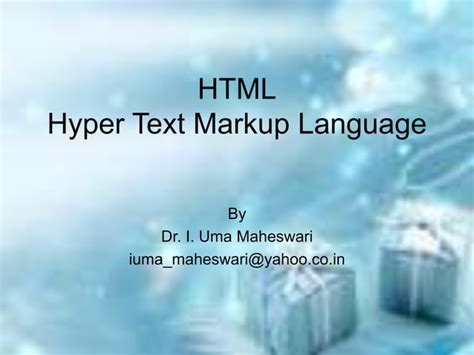 computer language html hyper text markup language ppt