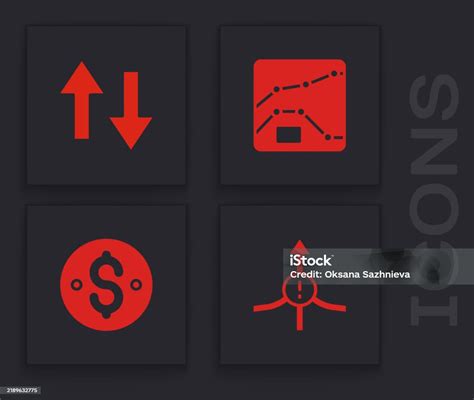 Set Arrow Graph Chart Diagram And Dollar Symbol Icon Vector Stock Illustration Download Image