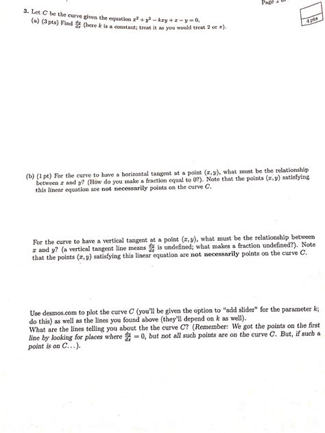 solved page 3 let c be the curve given the equaion2 y a