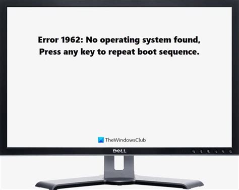 A Computer Monitor With An Error Message On The Screen And No Operating System Found Press Any