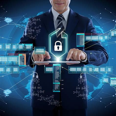 global business connectivity secure document management system interface premium ai generated